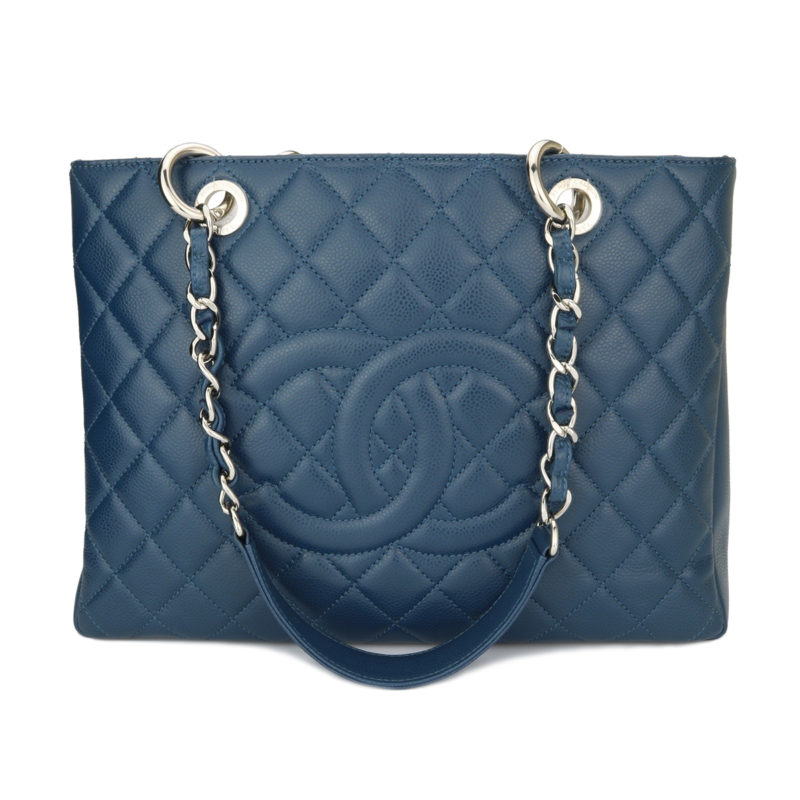 CHANEL Grand Shopping Tote (GST) Blue Caviar Silver Hardware 2013 ...