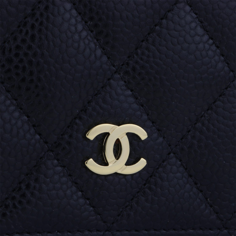 CHANEL Small Zip Wallet/ Coin Purse Black Caviar Gold Hardware 2017 ...