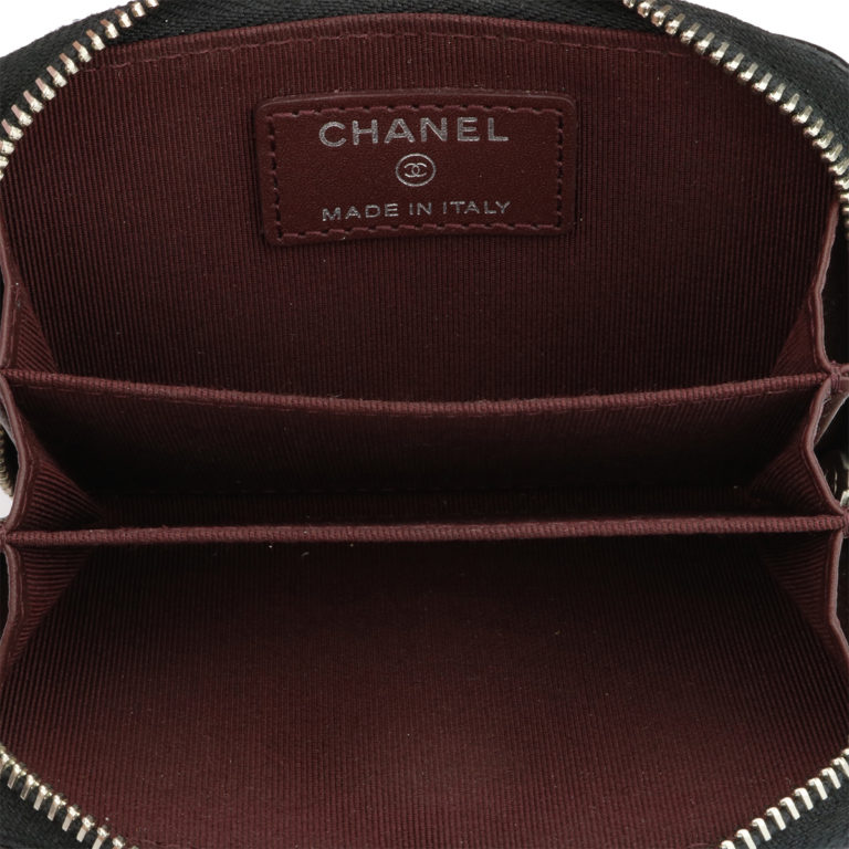 CHANEL Small Zip Wallet/ Coin Purse Black Caviar Silver Hardware 2018 ...