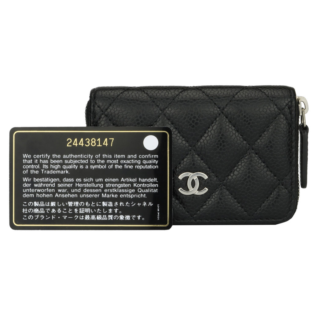 CHANEL Small Zip Wallet/ Coin Purse Black Caviar Silver Hardware 2018 ...